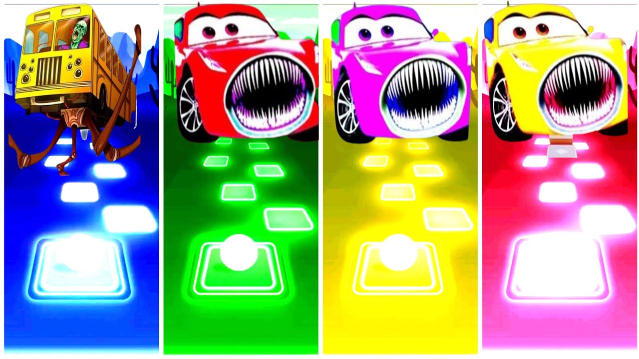 Bus Eater 🆚 Lightning McQueen 🆚 McQueen Yellow Eater 🆚 McQueen Pink ...