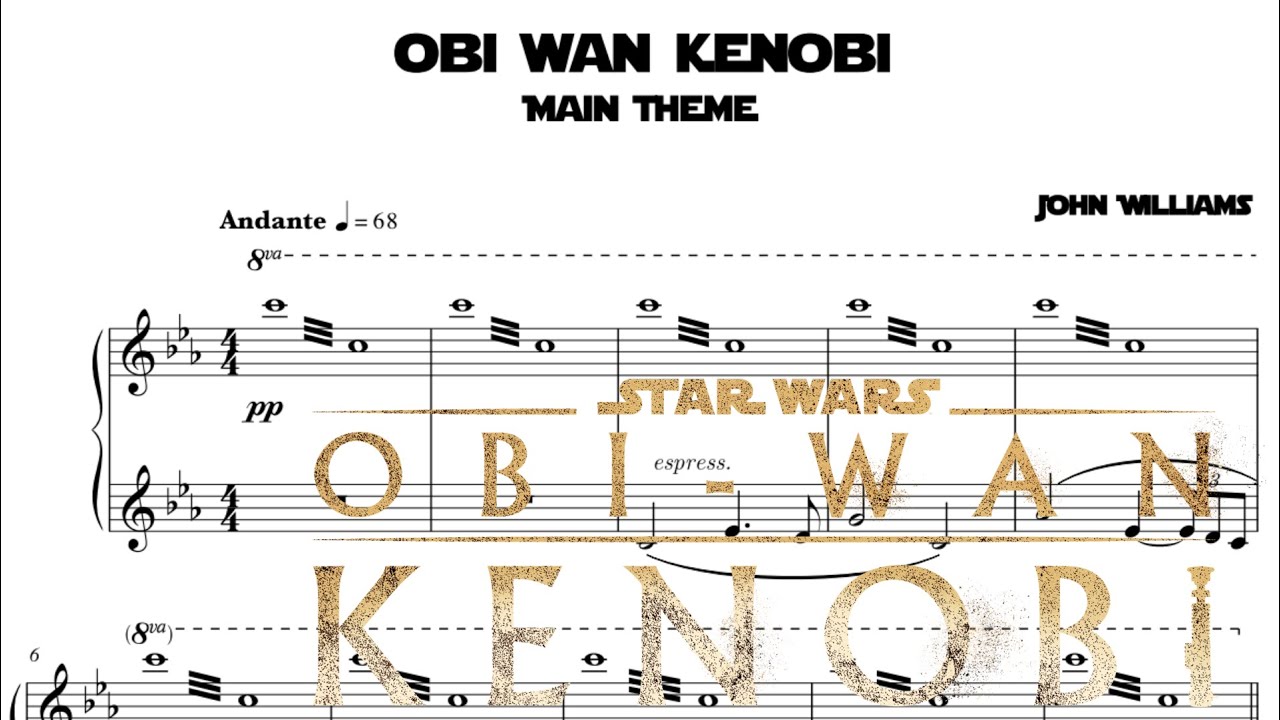 Obi Wan Kenobi - Main Theme for piano - YouTube