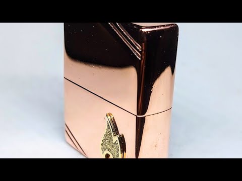 Custom mini zippo copper plated - YouTube