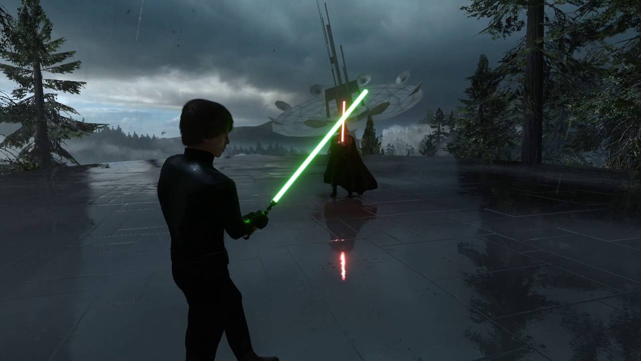 Star Wars Battlefront | Luke vs. Vader Cinematic Lightsaber Duel ...