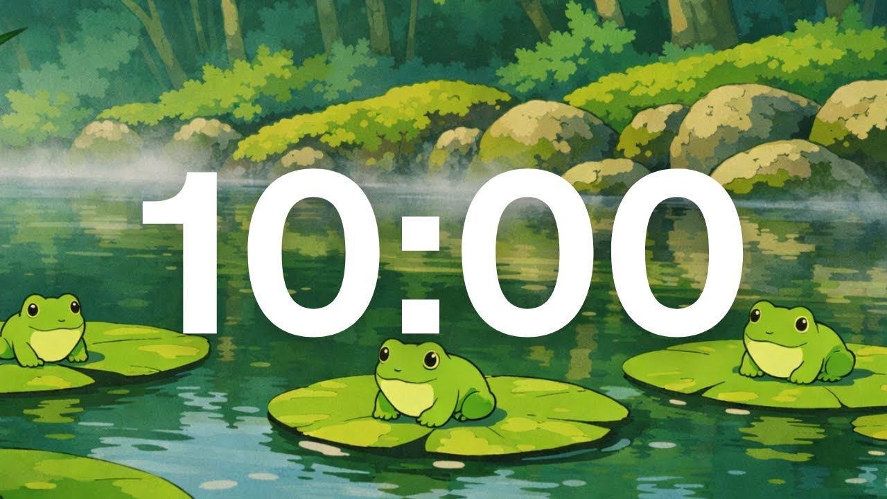 10 Minute Spring Timer – Frogs Relaxing on Lily Pads - YouTube