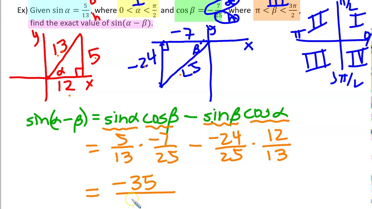 ACC Math 3 Sum and Difference Identities Part 2 - YouTube