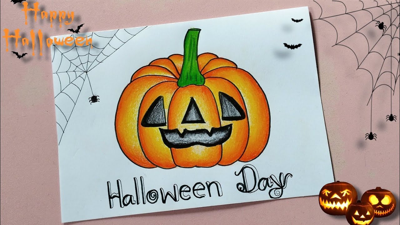 How to draw Halloween pictures easy drawings version | Simple Drawings ...