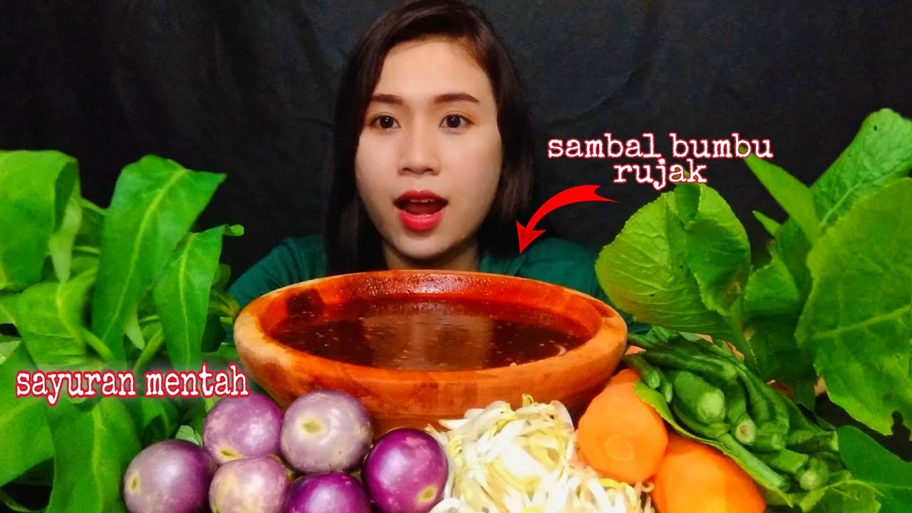 MUKBANG SAYURAN MENTAH SAMBAL RUJAK TANPA NASI |MUKBANG INDONESIA | - YouTube