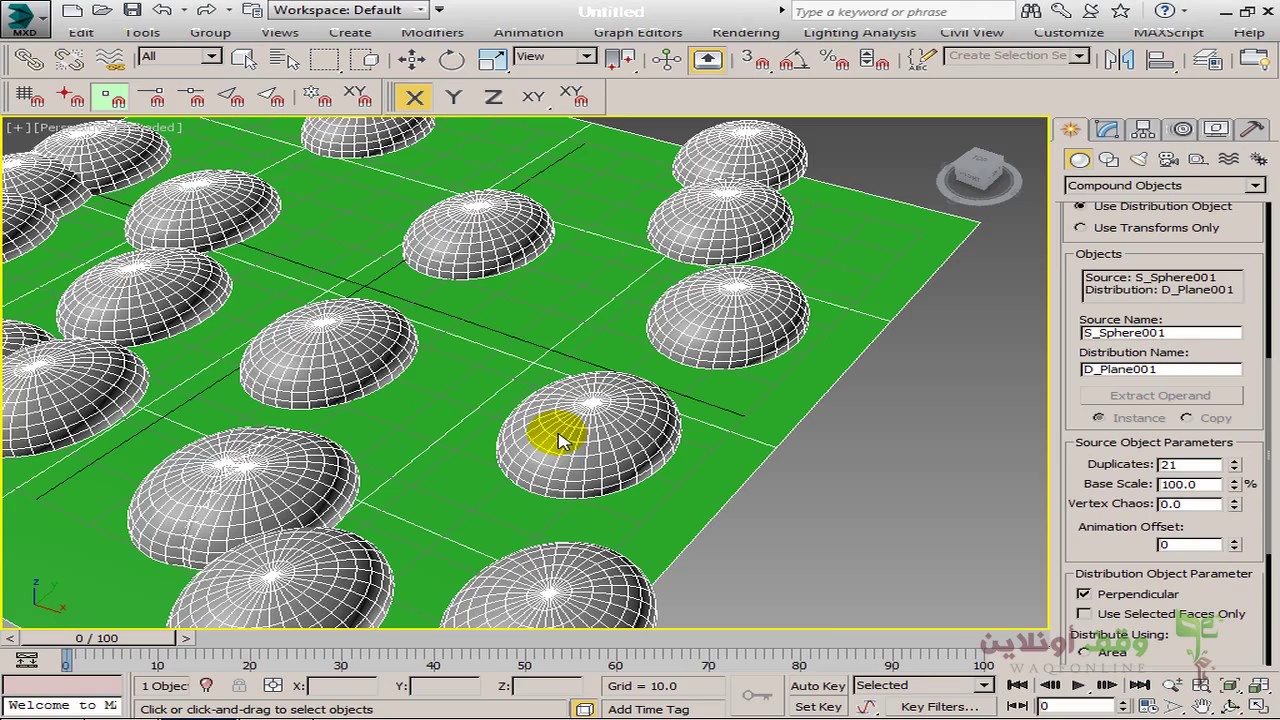3D Max 19 compound objects scatter - YouTube