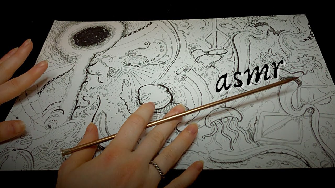 ASMR ☾ Relaxing Tracing and Slow Whispering (tracing my drawing) - YouTube