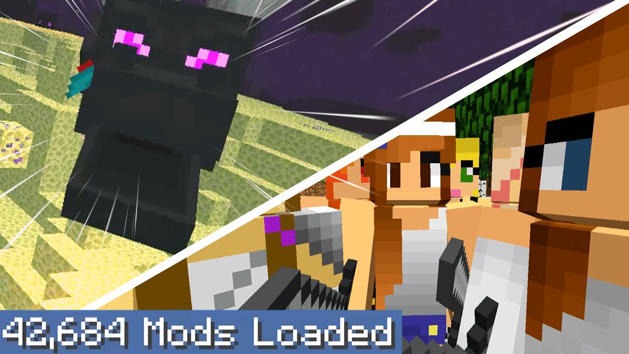 100 minecraft girlfriends vs the MODDED enderdragon (Part 3) - YouTube