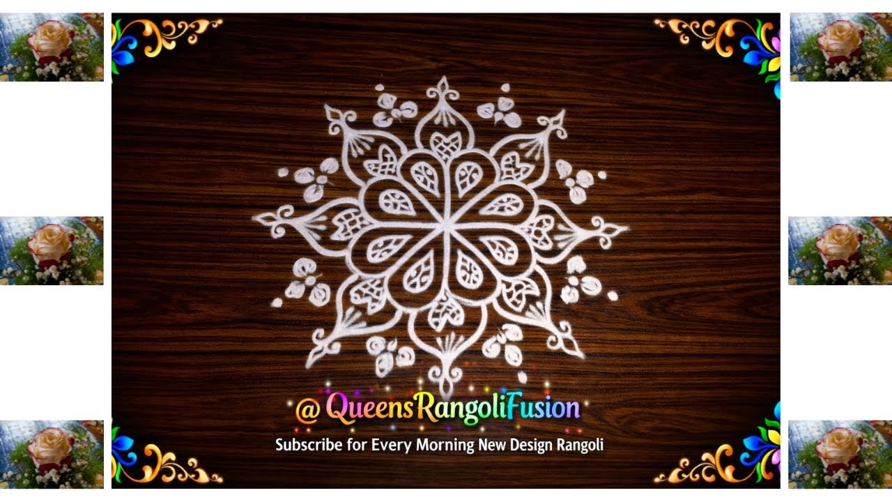 White Powder Pulli Kolam Simple Dots Rangoli for Home Entrance Pooja ...