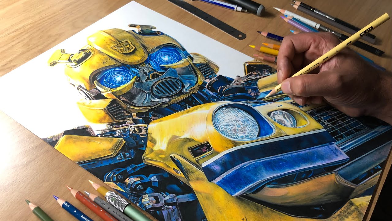 Drawing Bumblebee In 35 Hours! | Crazy Realistic Transformers Art - YouTube