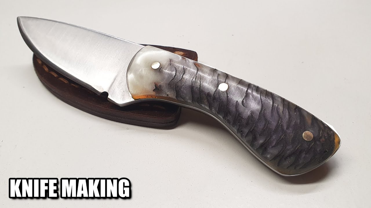 Knife Making With Handmade Pine Cone Epoxy Handle - YouTube