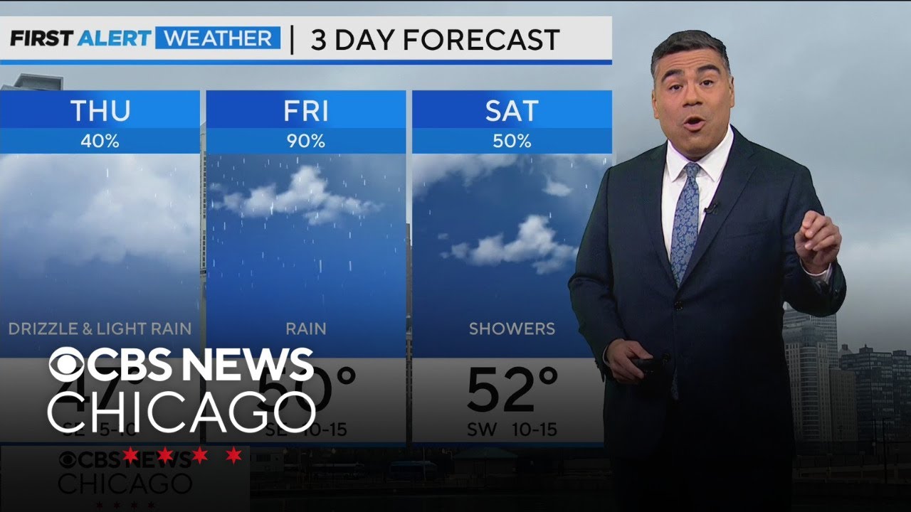 Areas of drizzle, fog into Thursday for Chicago - YouTube