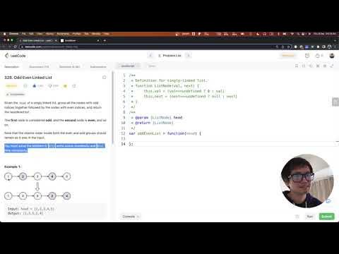 LC in JS: 328. Odd Even Linked List [LinkedList Pattern] - YouTube
