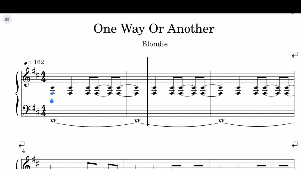 Blondie - One Way Or Another Sheet Music - YouTube