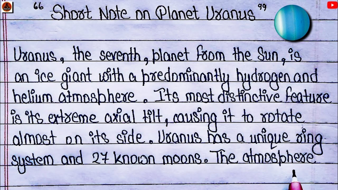 Short note on planet Uranus | paragraph on uranus planet - YouTube