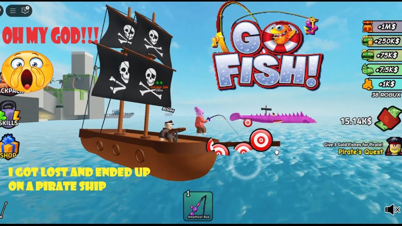 Roblox, Go Fishing I got lost and ended up on a pirate ship - YouTube