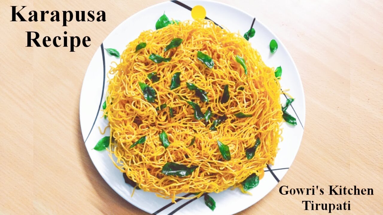 Karapusa Recipe || Besan sev || Sanna Karapusa Recipe || Omapodi - YouTube