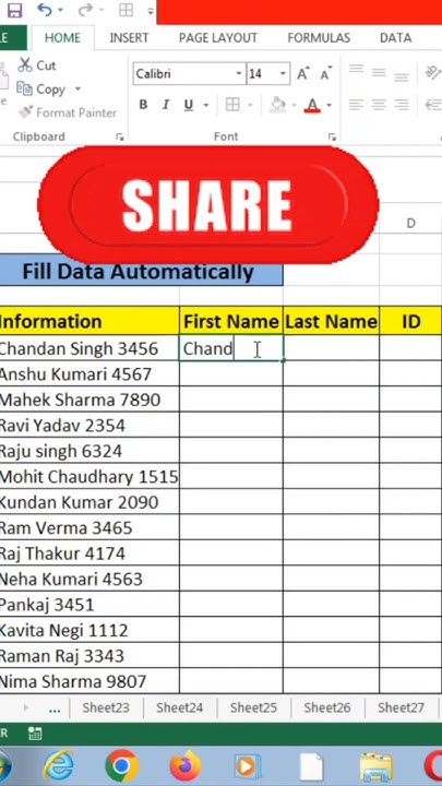 Fill Name In Excel Excelformula Exceltips Exceltricks Computereducational Computer Counts