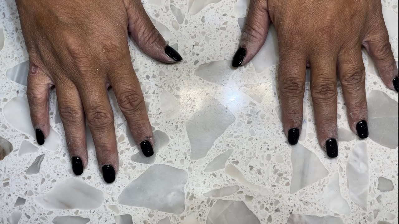 Nails dip powder black for beginners - YouTube
