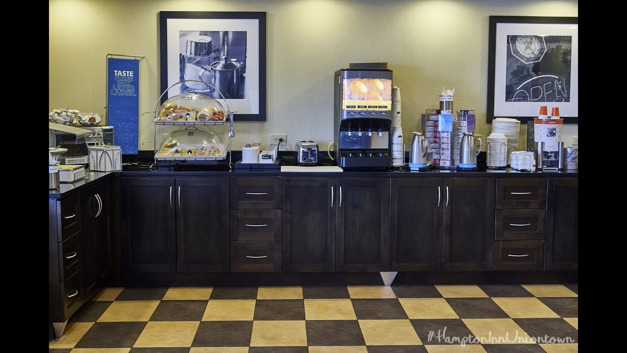 Complimentary Breakfast Bar: Hampton Inn of Uniontown - YouTube