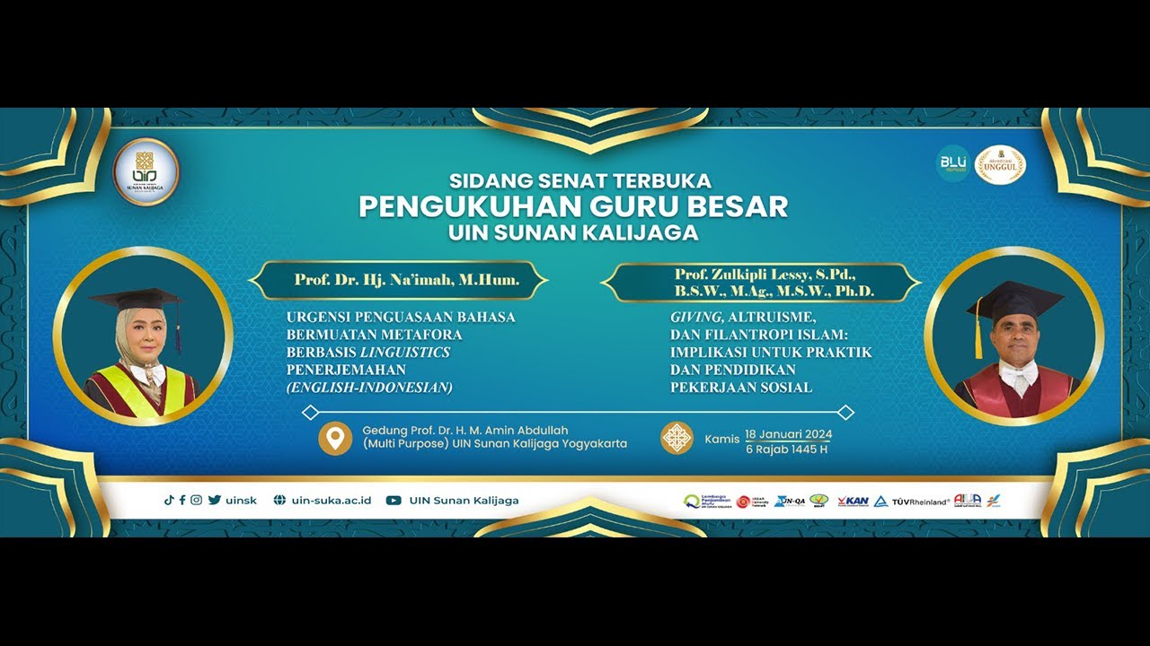 Pengukuhan Prof. Dr. Hj. Na'imah, M.Hum dan Prof. Zulkipli Lessy, S.Ag ...