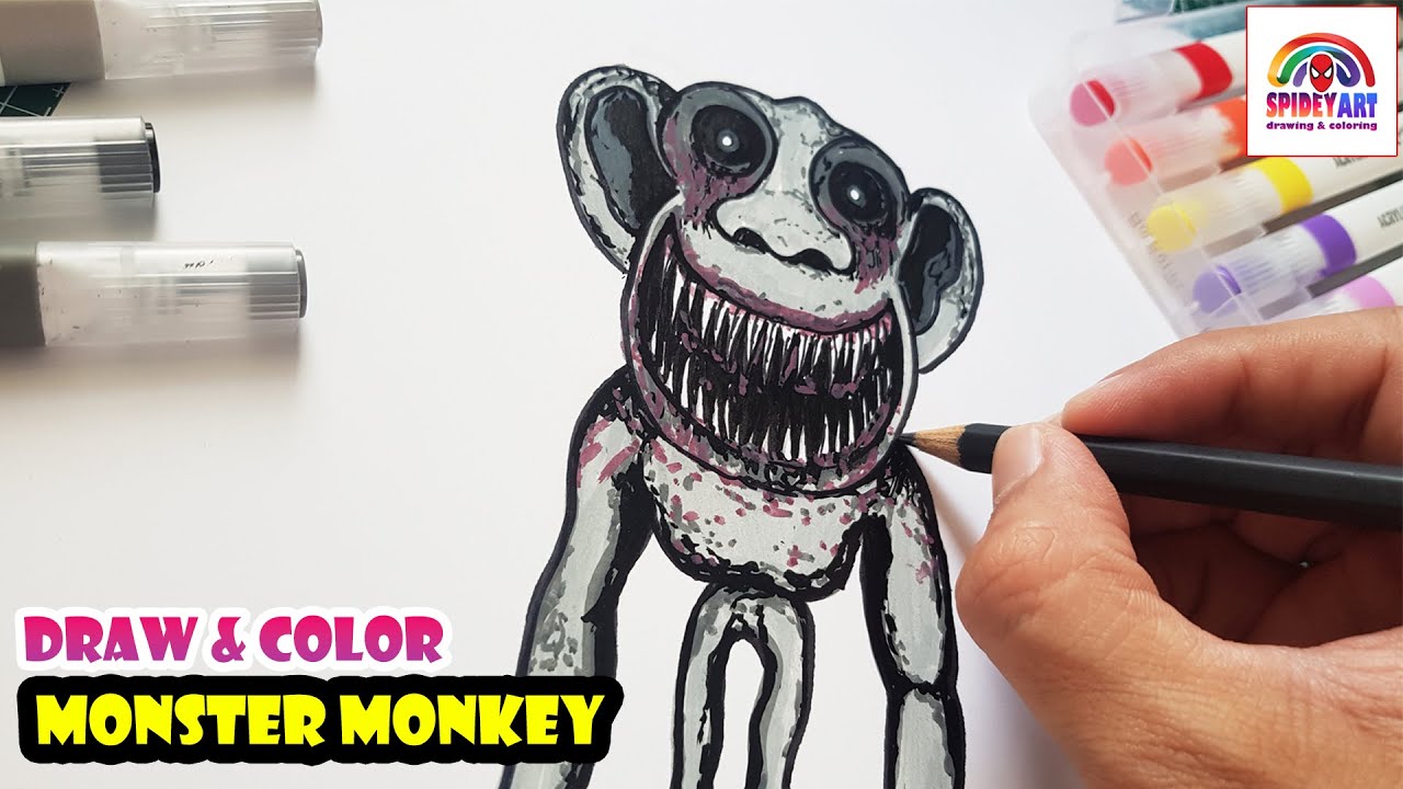 Drawing and Coloring MONSTER MONKEY - Zoonomaly GAME | Step by Step ...