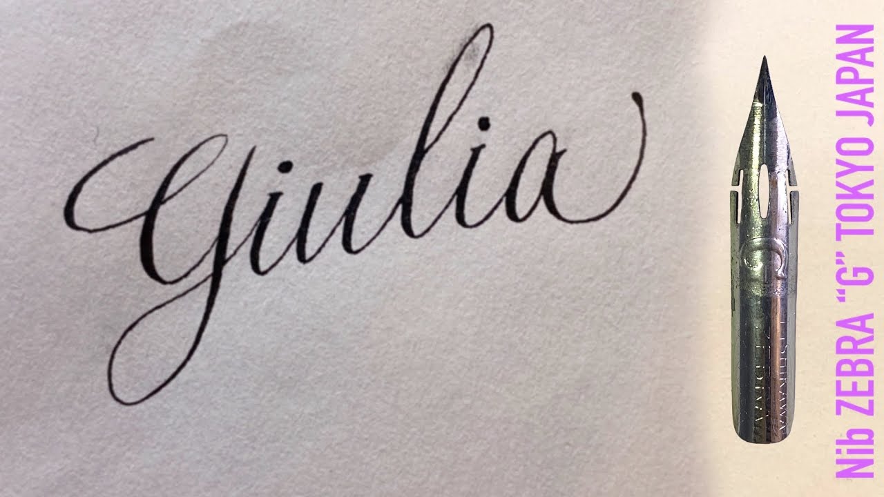 With a Japanese sharp pen, ZEBRA G, I write the name Giulia in ...