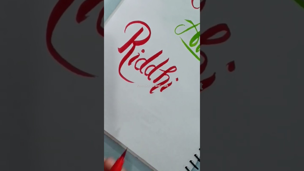 How to write (name) Avni, Riddhi in calligraphy#shorts - YouTube