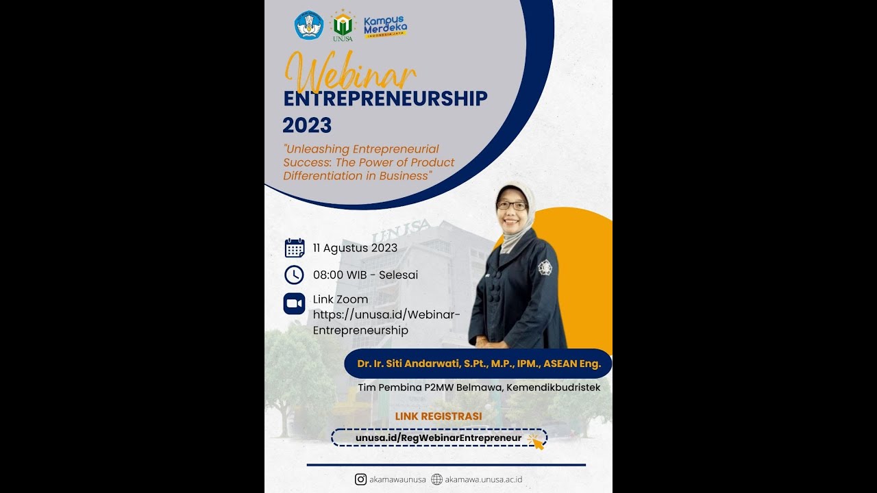 Webinar Entrepreneurship bersama Dr. Ir. Siti Andarwati, S.Pt., M.P ...