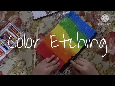 How to make COLOR ETCHING Very Simple and Easy! CRAYON ETCHING | OIL ...