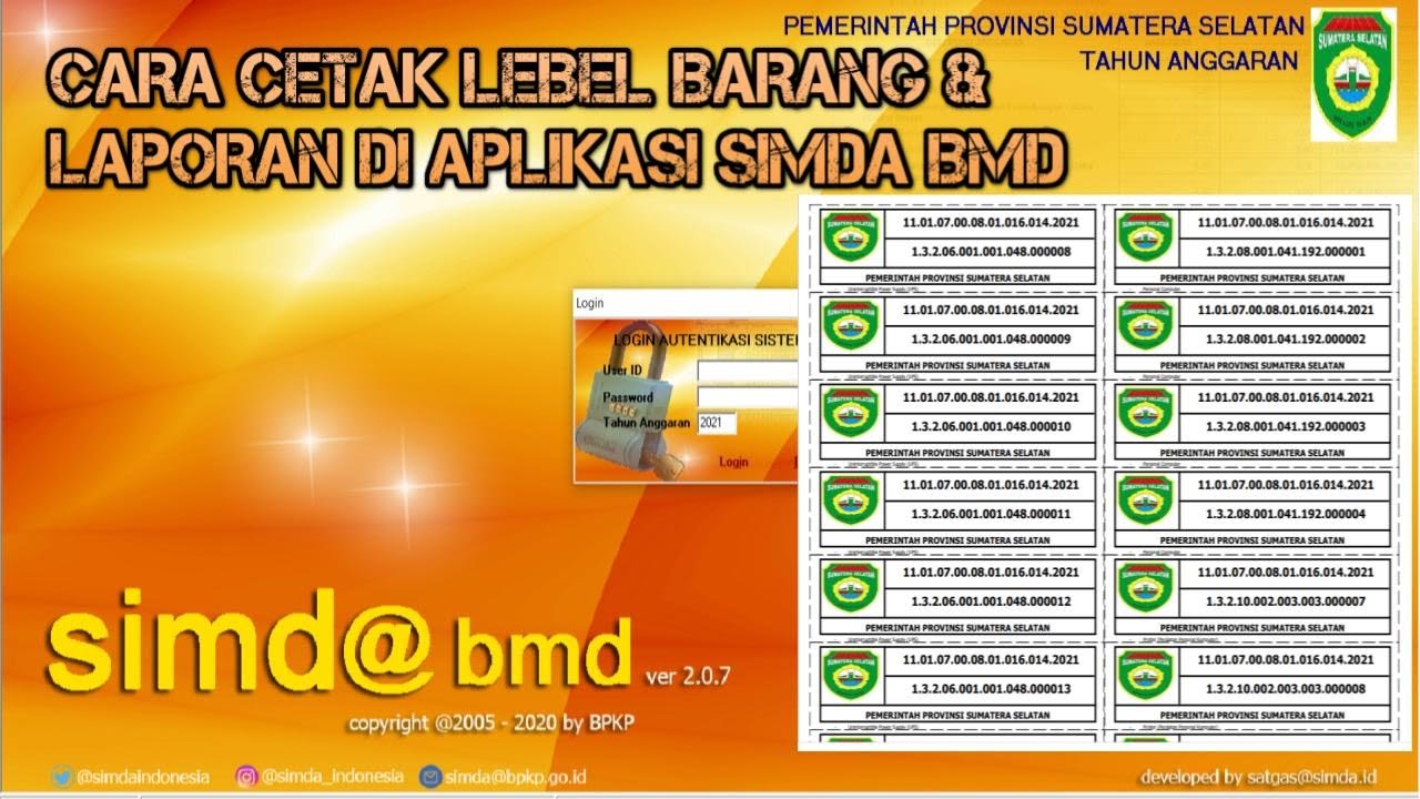 Cara mendapatkan Lebel Barang & Laporan di Aplikasi SIMDA BMD Sumatera-Selatan - YouTube