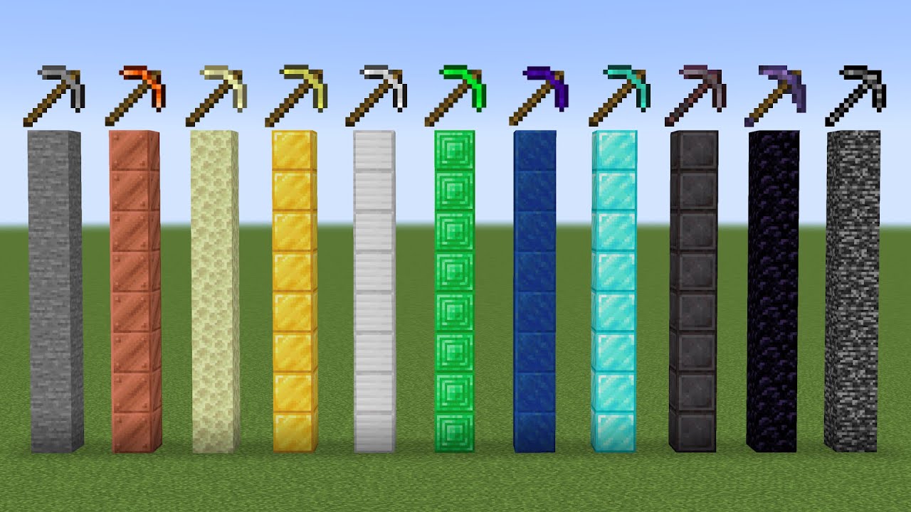 which MINECRAFT PICKAXE is the fastest? - YouTube
