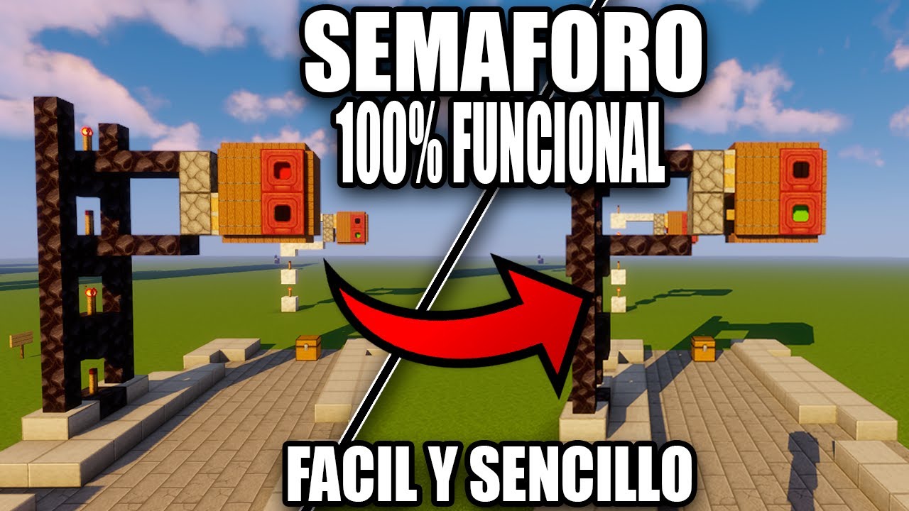 Como hacer un semáforo 100% funcional fácil y sencillo en minecraft ...