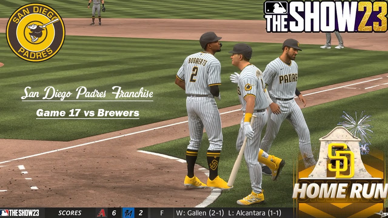 MLB THE SHOW 23 - San Diego Padres Franchise Game 17 vs Brewers - YouTube