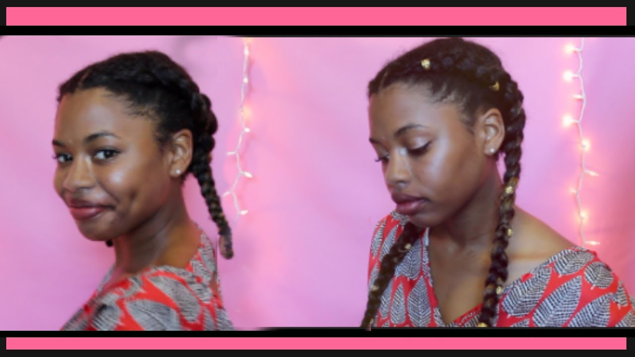 Easy Feed In Braids / Cornrows on Natural Hair 4a 4b 4c - YouTube