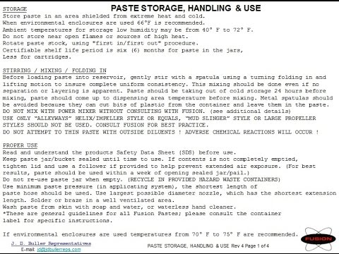 paste mixing procedure 00046 for PASTE STORAGE HANDLING AND USE - YouTube
