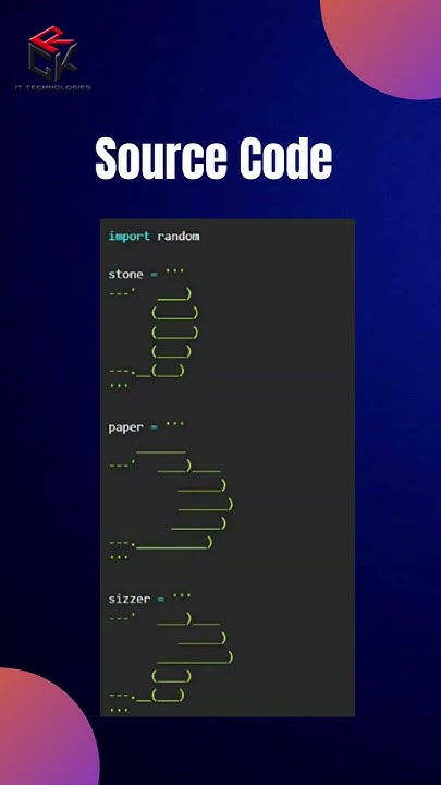 Python project to create simple Rock paper and scissors game || #shorts ...