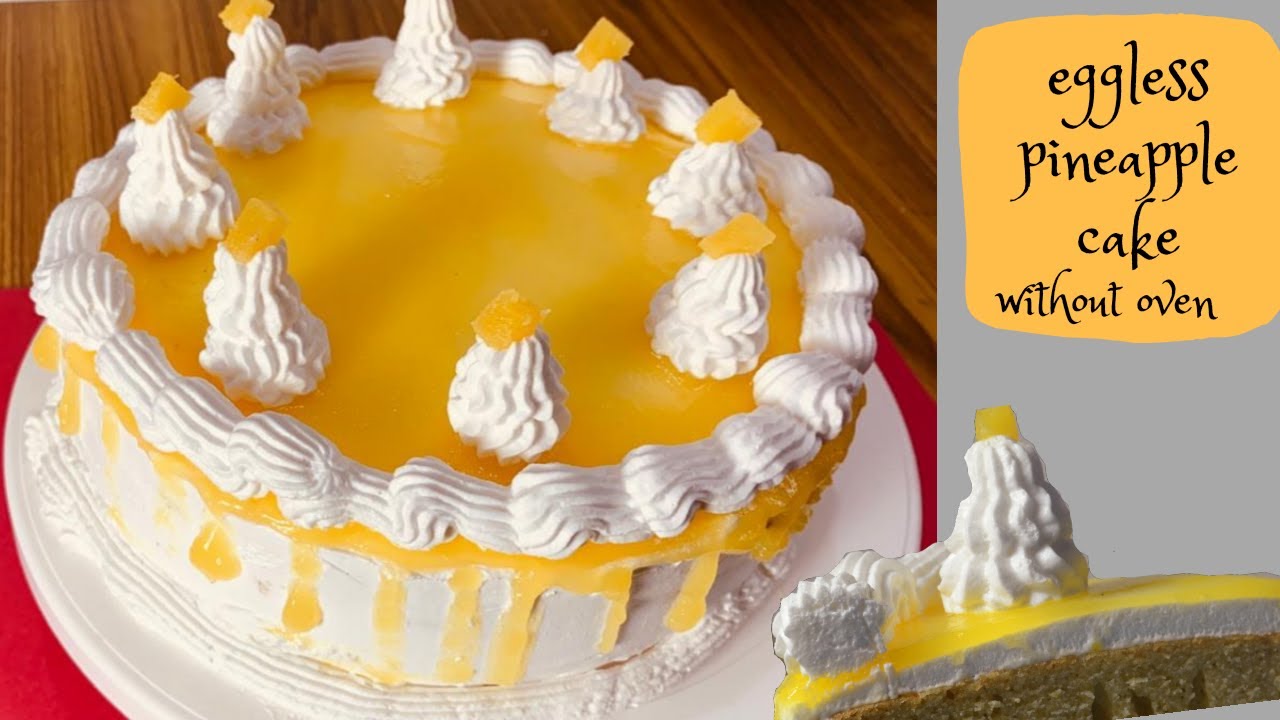 बिना oven,बिना pineapple essence,बिना color के बनाये soft eggless ...