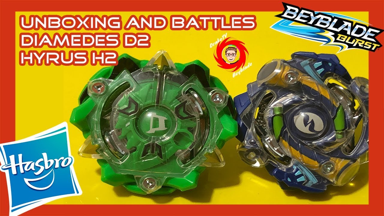 Hyrus H2 vs Diomedes D2 Unboxing and Battles Beyblade Burst - YouTube