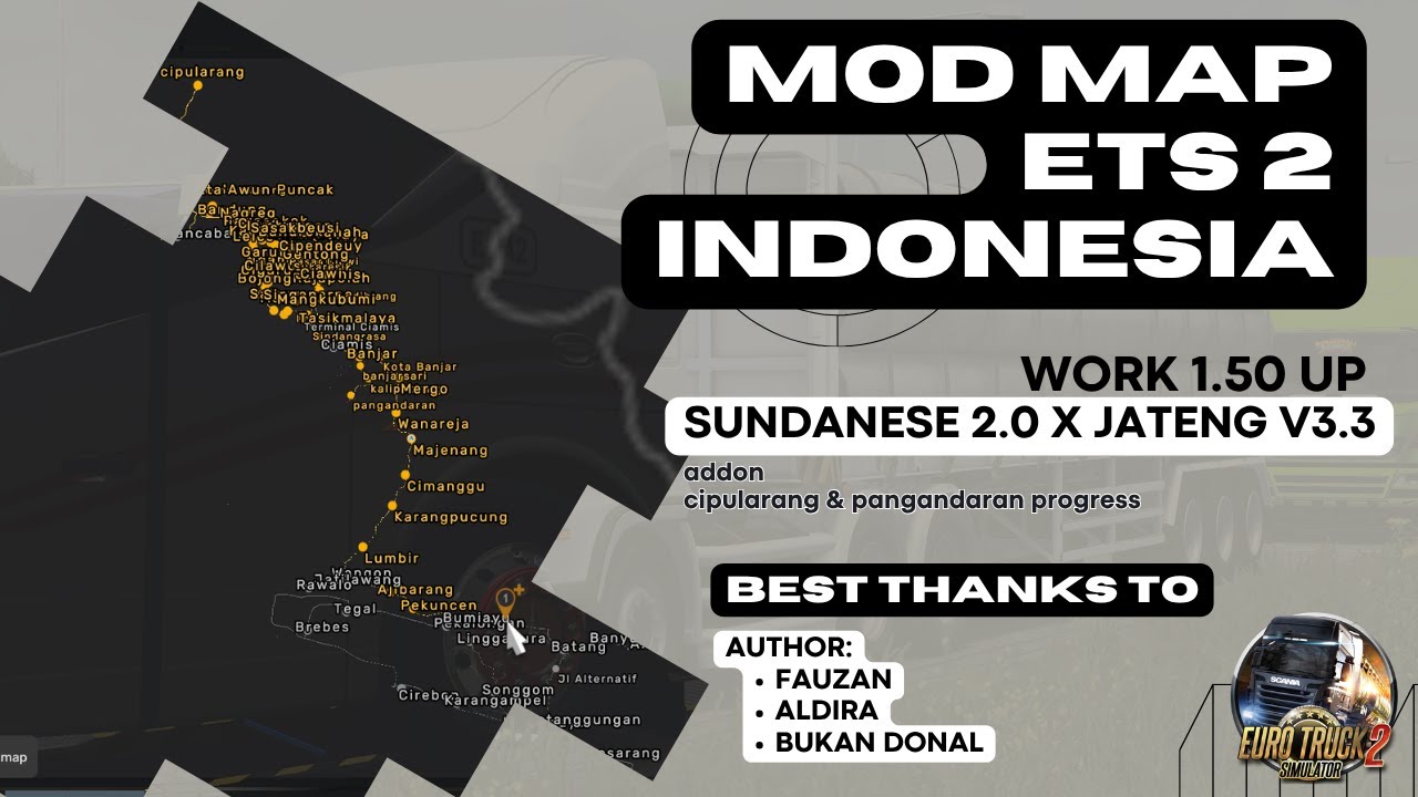 Mod Map ETS2 Indonesia Sundanese X Jateng work versi 1.50 up - YouTube