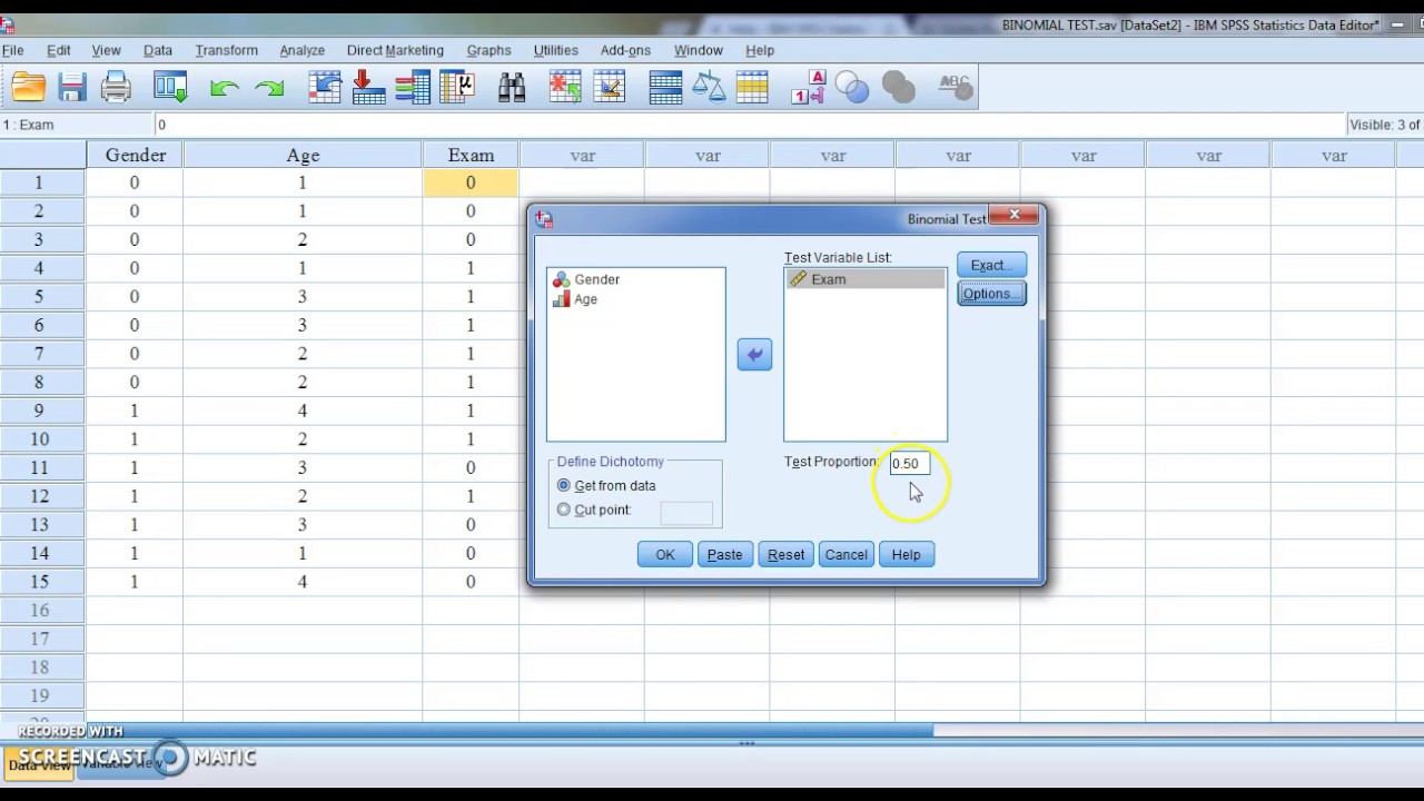 #SPSS v.23 : Lesson 75 اختبار ثنائي الحدين Nonparametric Tests ...