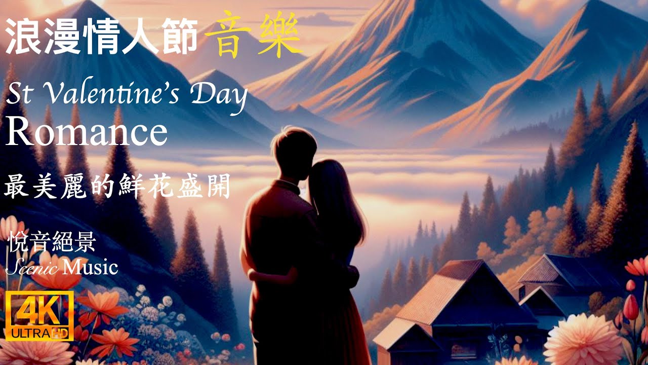 Happy Saint Valentine‘s Day，Romanic Music and Beautiful Flowers 情人節快樂 ...