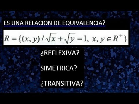 Relación de equivalencia, Relación reflexiva,Relación simétrica ...