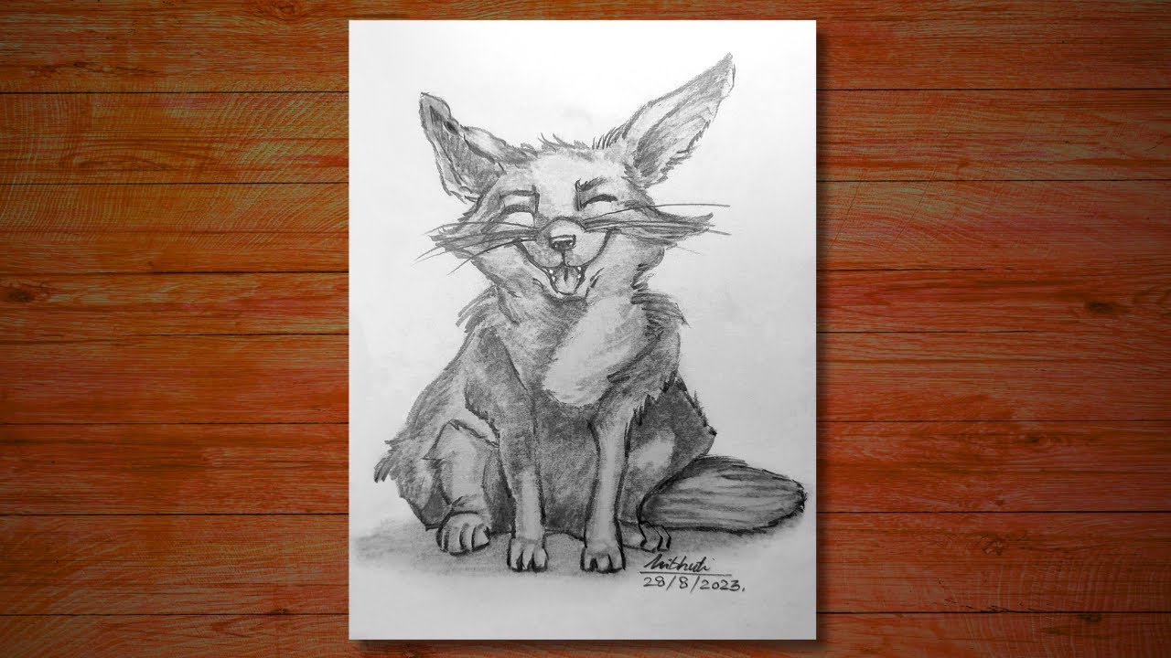How To Draw A Cute Fox 🦊| Graphite Pencil ️ Drawing Sketch Timelapse ...