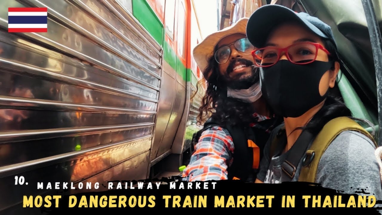 Most Dangerous Train Market in Thailand | Maeklong Railway Market ...