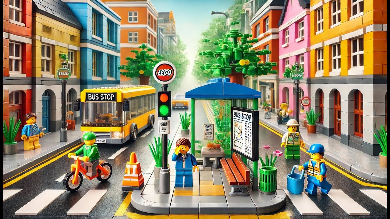 stop motion Lego bus stop - YouTube