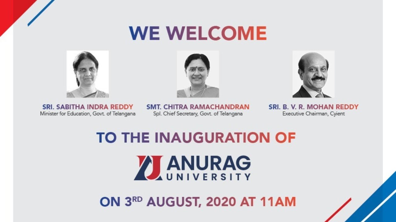 Inaugural Ceremony of ANURAG UNIVERSITY - YouTube