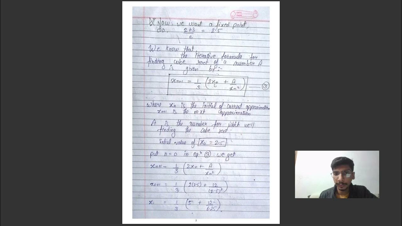 Cube root using Fixed Point Iteration & sqr root using Newton Raphson Method - YouTube