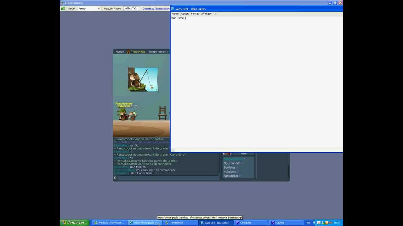[TUTO] Créer un bot dans la maison de la tribu sur transformice by fantomasssss - YouTube