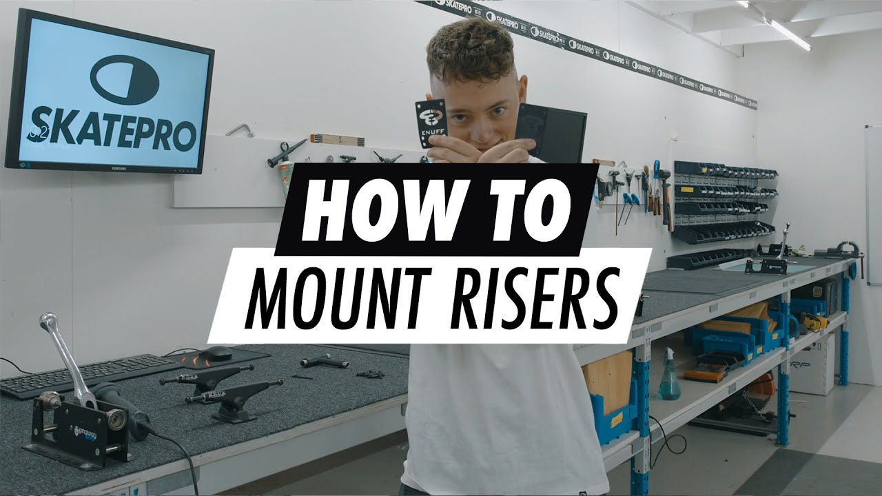 How to Mount Skateboard Risers and Shock Pads 🛹 #skateboarding - YouTube