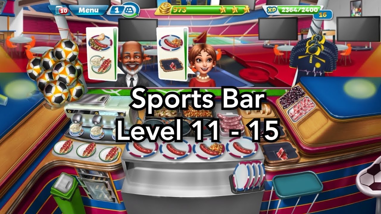 Cooking Fever - Sports Bar Level 11-15 - YouTube